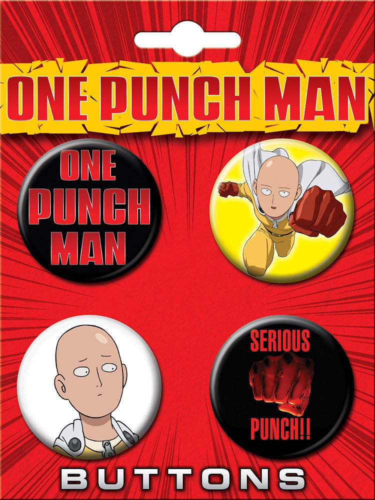One Punch Man 4 Button Set – Alicia's Anime